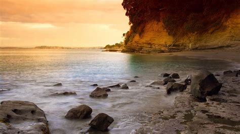 Wallpaper Landscape Sunset Sea Bay Rock Nature Shore Beach