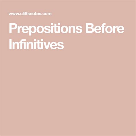 Prepositions Before Infinitives In French