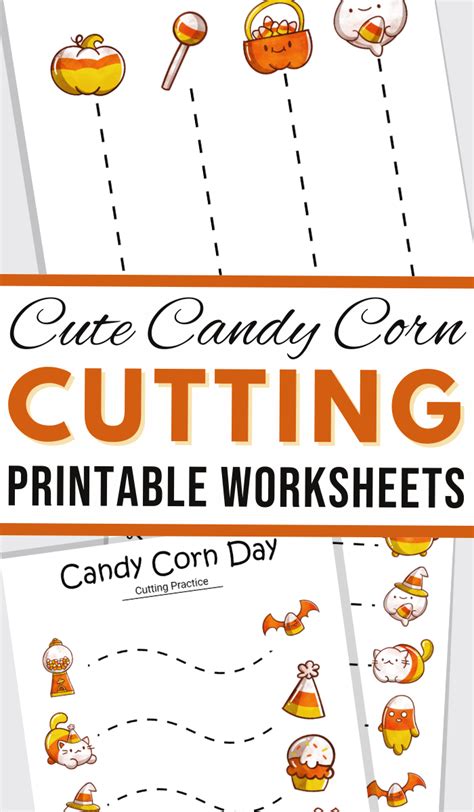 Candy Corn Cutting Practice Sheets