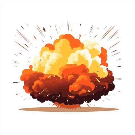 Explosive Blast Cloud After Bomb Explosion Premium Ai Generated Vector