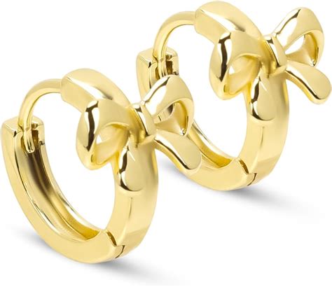 Bow Hoop Earrings Gold Bow Earrings Minimalist Elegant