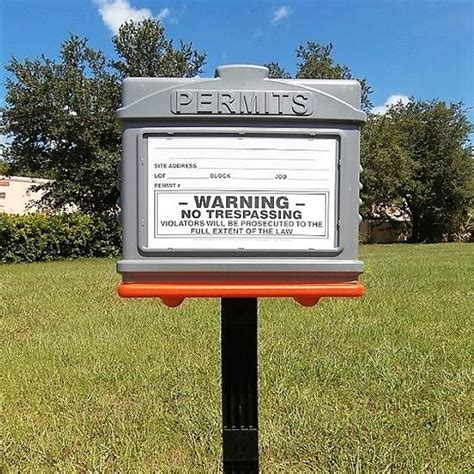Ez Permit Box Wpost And Post Spike Gray And Orange Total Motor Sports
