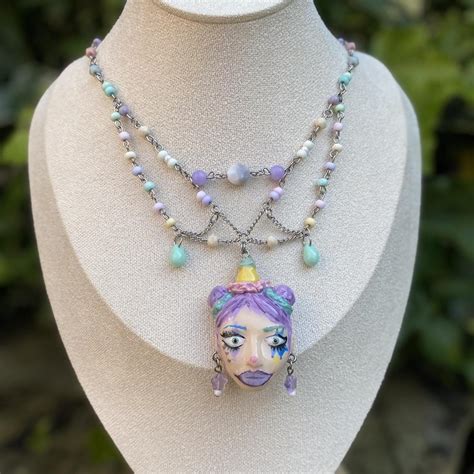 Cece Clown Choker Necklace Handmade Depop