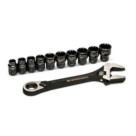 Amazon Gearwrench 11 Piece Pass Through Adjustable Wrench Set Gwptaw8