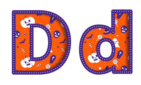 Cute Happy Halloween D Alphabet Capital Small Letter Party Font Typography Character Cartoon