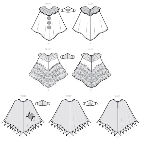 Simplicity Sewing Pattern S9350 Misses Poncho Costumes And Face Masks Available Now From