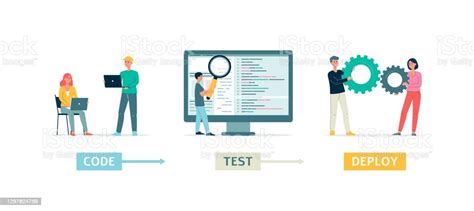 Programming Code Testing With Programmers Flat Vector Illustration