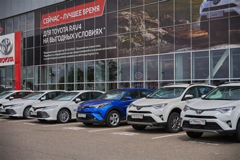 Russia Moscow July 2019 Test Drive Cars Are In Front Of The Toyota
