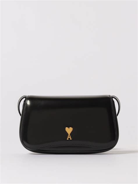 Ami Paris Shoulder Bag Woman Black Ami Paris Mini Bag Ull720al0139