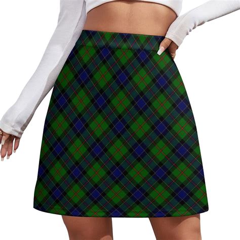 Blue Plaid Skirt Women Classic Lines Print Vintage Mini Skirts High