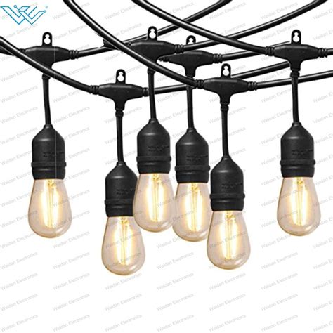12 Volt Led Outdoor String Lights With Hanging Sockets String Lights