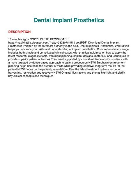 Ppt Get Pdf Download Dental Implant Prosthetics Ipad Powerpoint