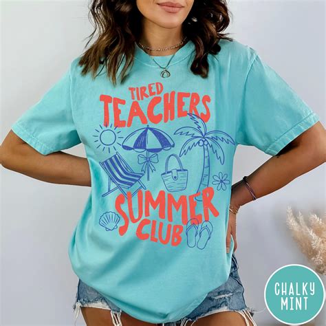 Tired Teachers Summer Club Comfort Colors® T Shirt Funny Retro Teacher