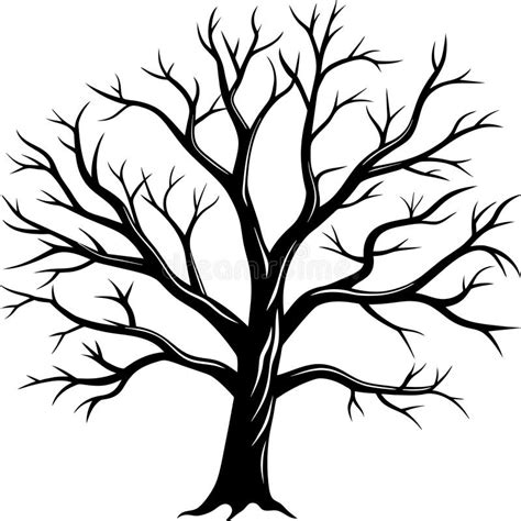 Vector Illustration Tree Branch No Leaves Unique Design Stock Vector