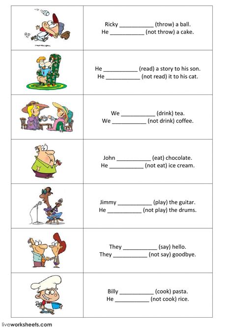 Present Simple Positive And Negative Sentences Part 1 Interactive