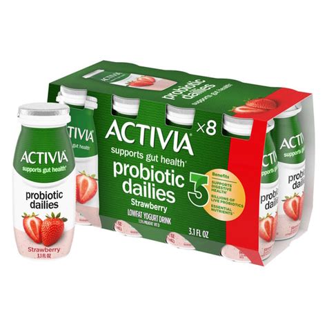 Activia Yogurt Drink Lowfat Strawberry Flavor Probiotic Dailies 8