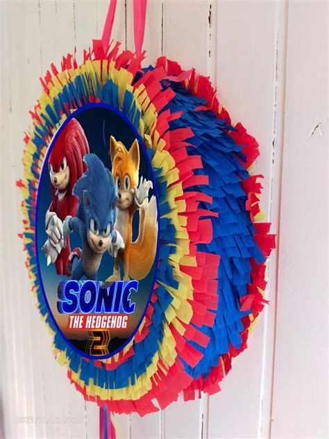 Birthday Party Pinata Sonic Hedgehog Pull String Etsy