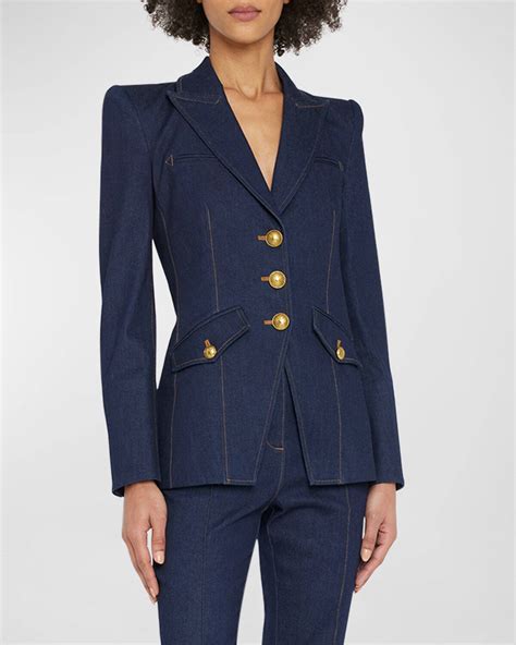Veronica Beard Anoki Denim Dickey Jacket Dark Oxford Editorialist