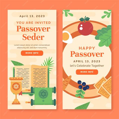 Premium Vector Flat Vertical Banners Set For Jewish Passover Celebration