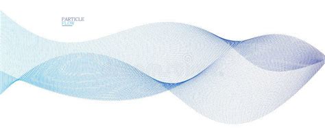 Blue Dots In Motion Vector Abstract Background Particles Array Wavy