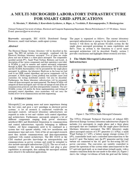 A Multi Microgrid Laboratory Infrastructure Pdf
