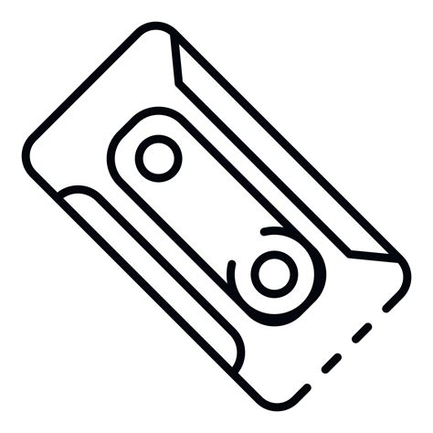 Plastic Cassette Icon Outline Style 15182601 Vector Art At Vecteezy
