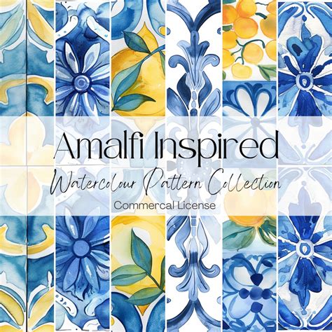 16 Amalfi Inspired Tile Pattern Italian Tile Background Blue And Yellow Theme Blue And White