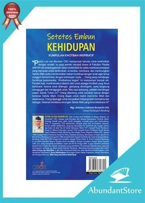 Promo Buku Setetes Embun Kehidupan Leo Van Beurden Osc Diskon 23 Di Seller Anjangsana Store