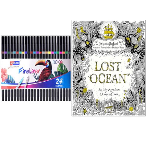 قیمت و خرید ماژیک آبرنگی مدل Los Ocean به همراه دفتر رنگ آمیزی بسته 24 عددی