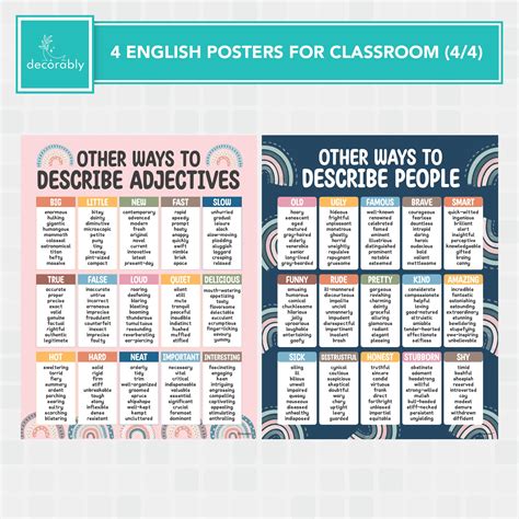 4 High School English Classroom Posters High School