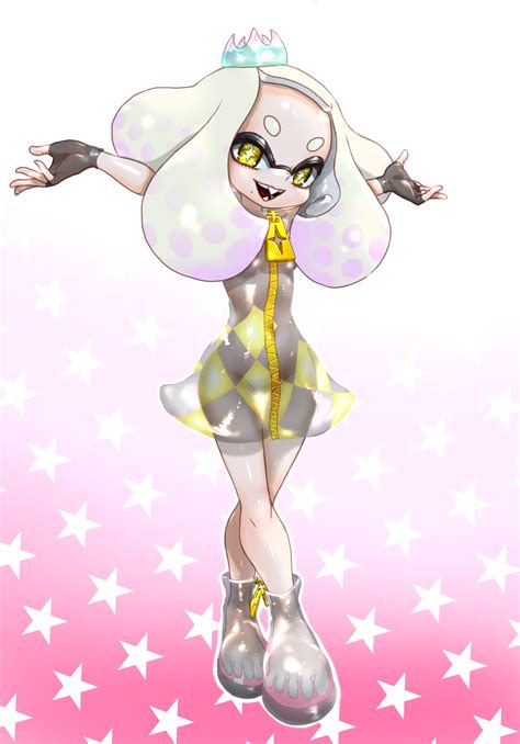 Koharu2 5 Pearl Splatoon Nintendo Splatoon Series Highres 1girl D Arms Up Black