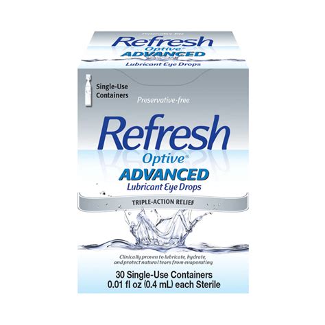 Refresh Optive® Advanced Preservative Free Lubricant Eye Drops 30 Sin