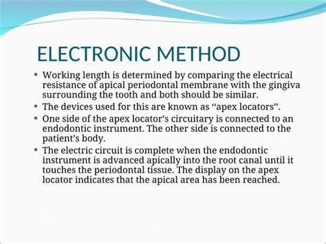 Working Length Determination And Apex Locator Ppt