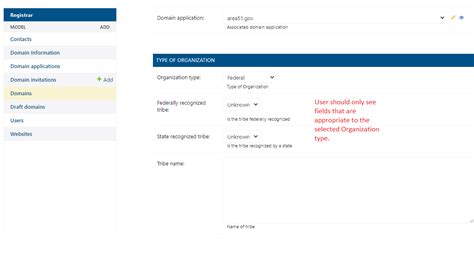 Django Admin Dynamically Display Fields Based On Org Type · Issue 1273 · Cisagovmanageget