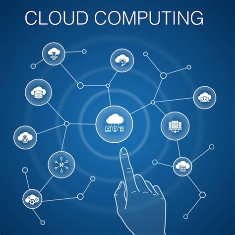 premium vector cloud computing concept blue background cloud backup