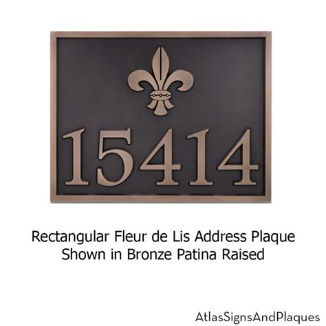 Rectangular Fleur De Lis Address Number Plaque Atlas Signs And Plaques