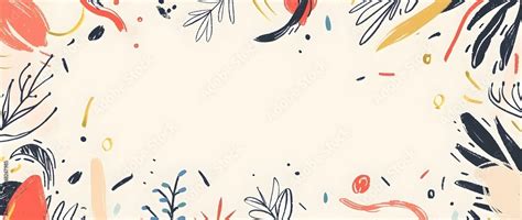 Minimalist Modern Passover Doodle Page Print Border Design Professional Stock Illustration