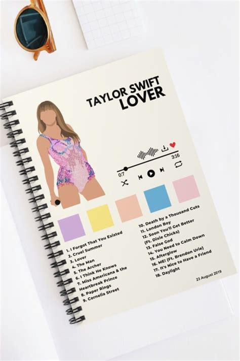 Taylor Swift Notebook Swiftie Notebook Lover Swiftie Merch Etsy