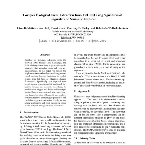 Complex Biological Event Extraction From Full Text Using Signatures Of