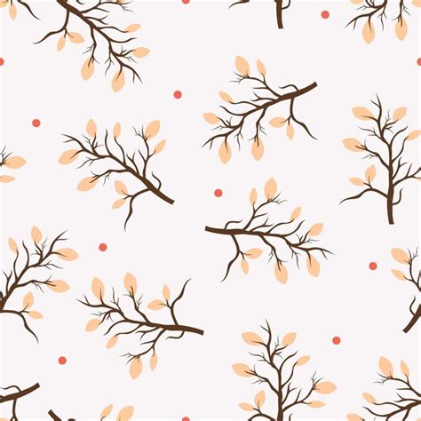 Premium Vector Cute Minimalist Leaf Seamless Pattern Hand Drawn Style Background