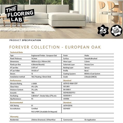 Specification Sheets The Flooring Lab