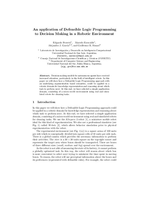 Pdf An Application Of Defeasible Logic Programming To Decision Making