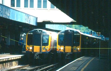 Original Diesel Railway Train Colour Slide Swt Class 444 Emu At