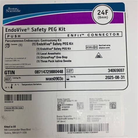 New Boston Scientific M00509030 Endovive® Safety Peg Kit Push