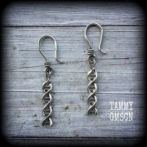 Dna Strand Earrings Dna Helix Jewelry Science Earrings Genetics