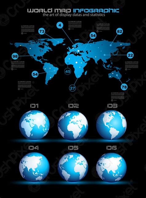 Infographic Layout Template With World Maps Stock Vector 52552