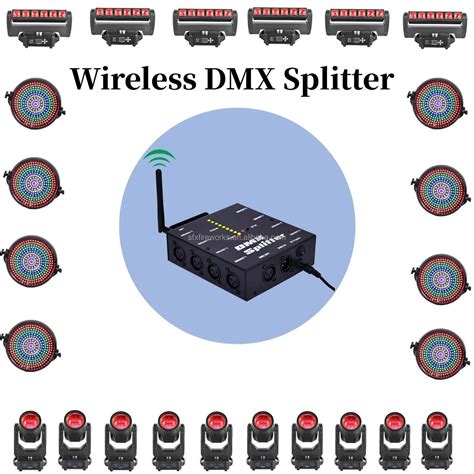dmx signal amplifier repeater dmx splitter 4 output ports ac 100 240v