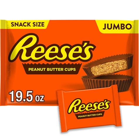 Reeses Milk Chocolate Snack Size Peanut Butter Cups Candy Jumbo Bag