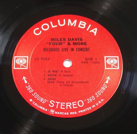 最初期 極美 Us Columbia Cs 9253 オリジナル 2eyes Four And More Miles Davis Mat