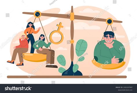 Gender Inequality Concept Women Social Imparity Stock Vector Royalty